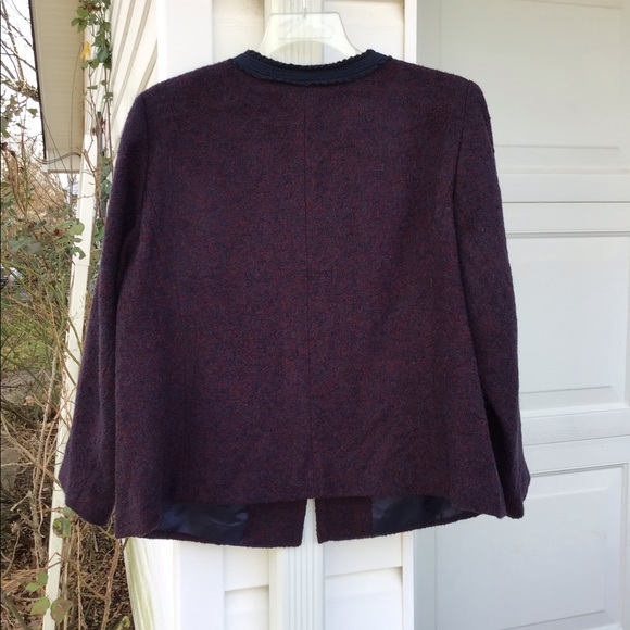 Talbots | Jackets & Coats | Nwt Talbots Navy Maroon Boiled Wool Lined ...